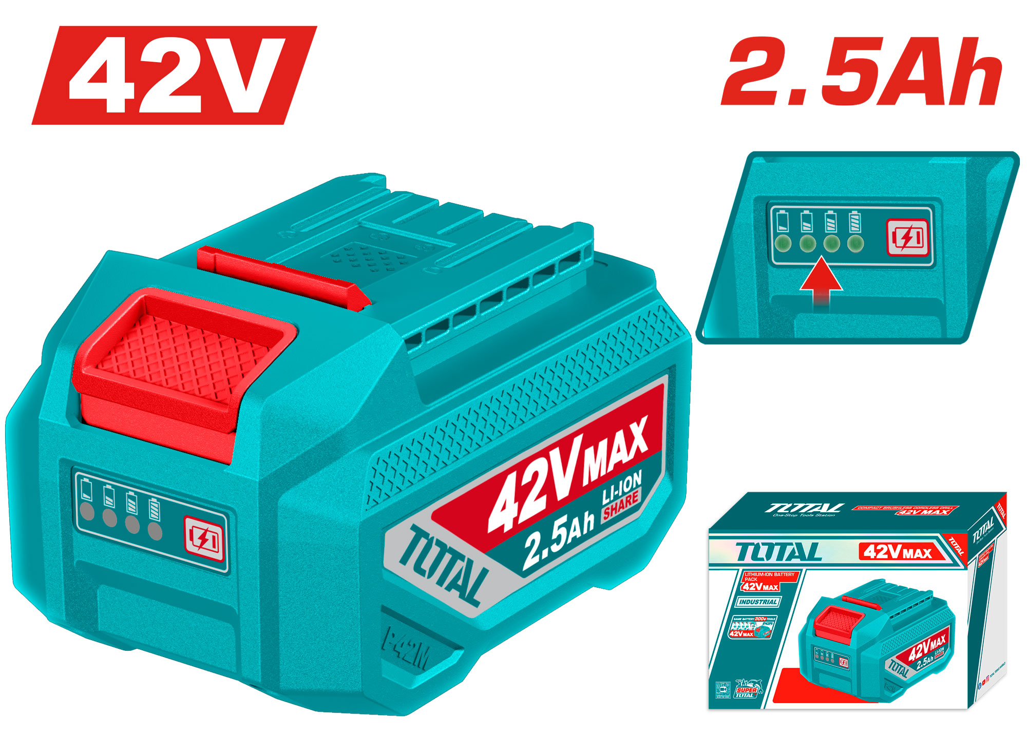 Pin Lithium 42V/2.5Ah TFBLI42251 - The Tool Center